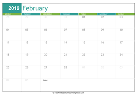 february 2019 Calendar Templates | FreePrintableCalendarTemplates.Com